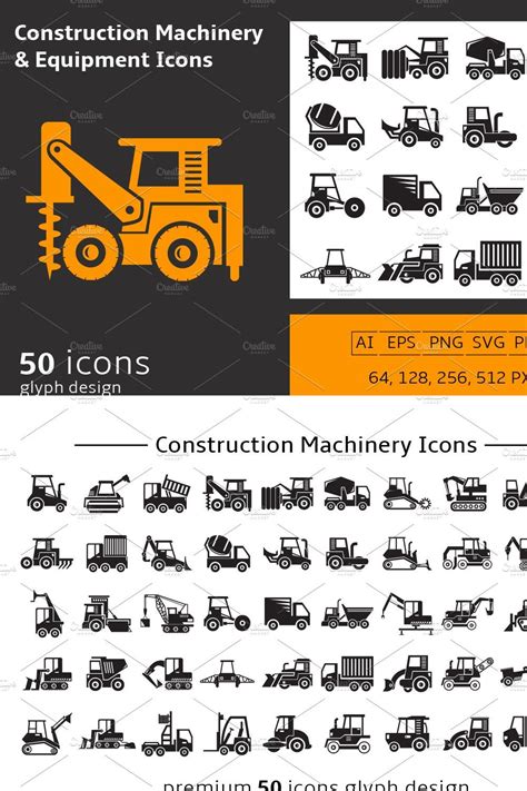 Construction Machine Equipment Icons Masterbundles