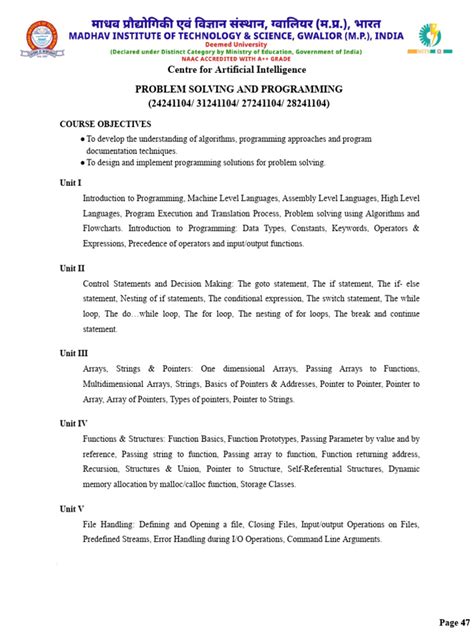 Programming Syllabus Pdf Theoretical Computer Science Computer