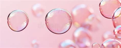 Background With Cute Soap Bubbles Light Pink Colored Stock