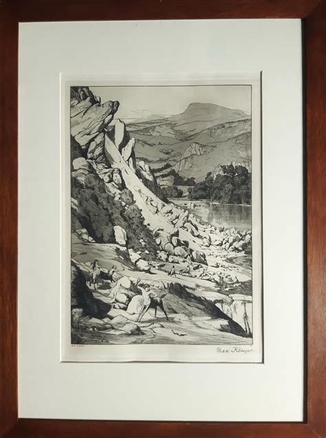 Max Klinger Bergsturz Original Etching By M Klinger 1881 At 1stdibs