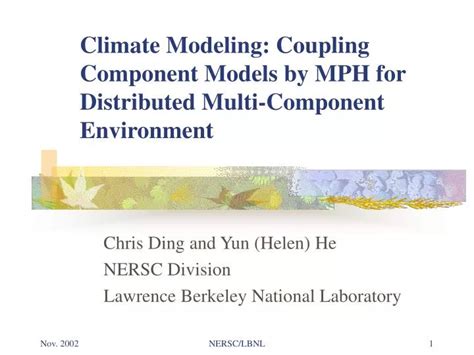 Ppt Climate Modeling Coupling Component Models By Mph For Distributed Multi Component