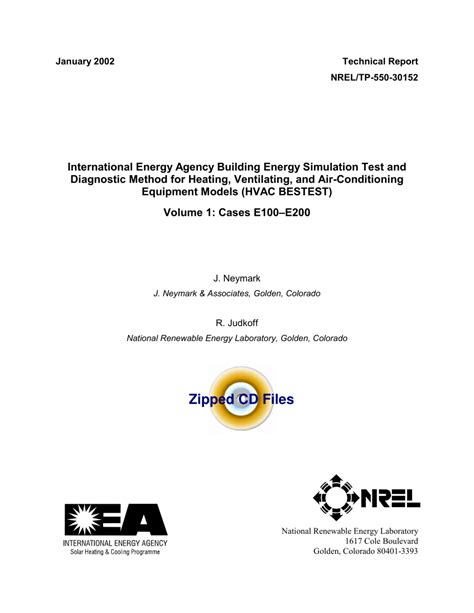 Pdf International Energy Agency Building Energy Simulation Test And Diagnostic Method For