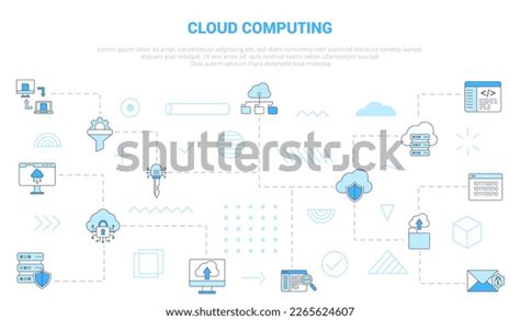 Cloud Computing Concept Icon Set Template Stock Vector Royalty Free