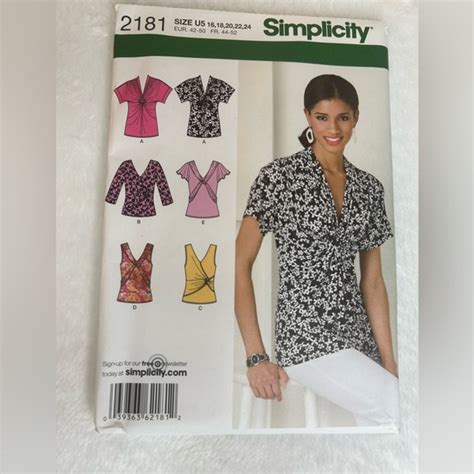 Simplicity Office Simplicity Plus Size Womens Top Sewing Pattern