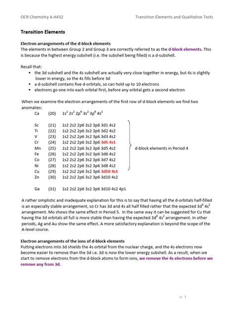 Transition Elements Pdf Catalysis Hydroxide