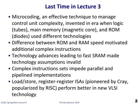 Ppt Cs252 Graduate Computer Architecture Spring 2014 Lecture 4 Pipelining Powerpoint