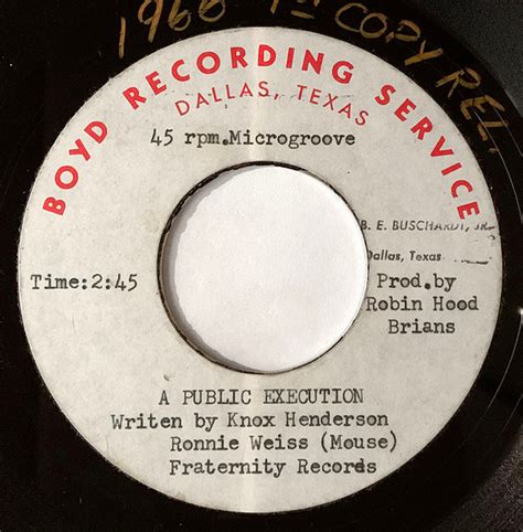 Mouse A Public Execution 1966 Acetate Discogs