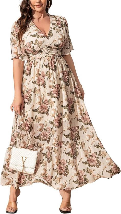 Floral Dress For Wedding Plus Size