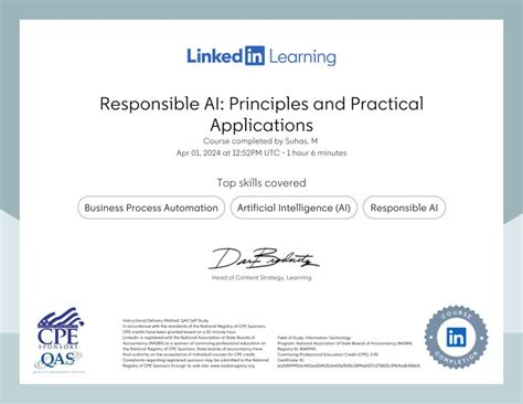 Proficient In Responsible Ai Principles And Applications Suhas M