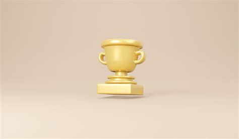 승자의 3d 렌더링 개념 골드 배경에 황금 트로피 3d 렌더 3d 일러스트레이션 최소한의 디자인 템플릿 3차원 형태에 대한 스톡 사진 및 기타 이미지 Istock