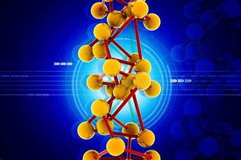 Abstract Molecule Model Digital Technology In Genetic Engineering