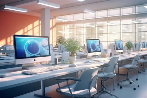 Premium Photo College Language Lab With Students Practicing Generative Ai