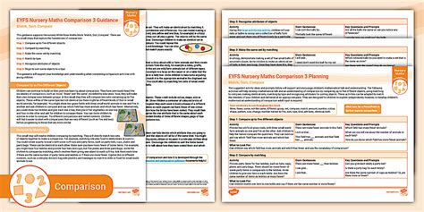Eyfs Nursery Guidance And Planning Match Sort Compare
