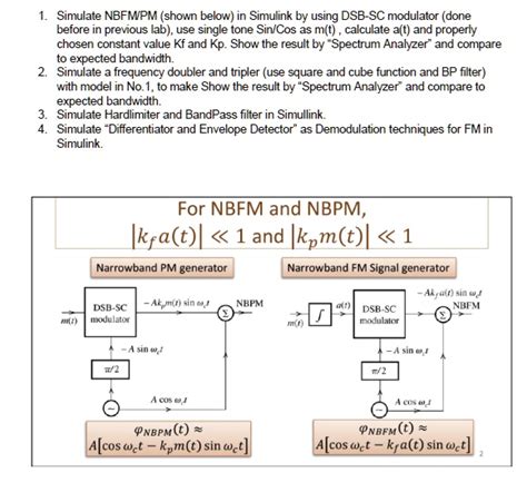 1 Simulate Nbfmpm Shown Below In Simulink By Using Dsb Sc Modulator Done Before In Previous