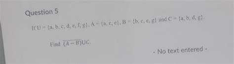 Solved If U A B C D E F G A A C E B B C E G And Chegg Com