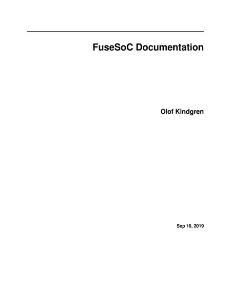 Fillable Online FuseSoC Documentation Fax Email Print PdfFiller