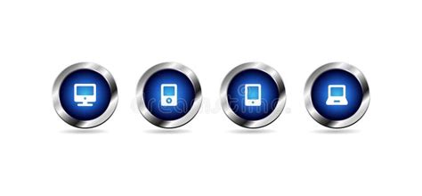 Vector Glossy Blue Web Buttons Stock Illustration Illustration Of Digital Button 126485814