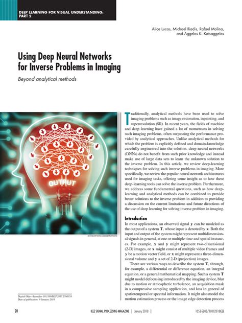 Using Deep Neural Networks For Inverse Problems In Imaging Beyond Analytical Methods Pdf