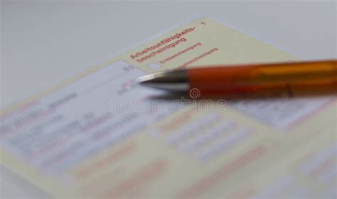 Sick Certificate Yellow Certificate A German From Stock Illustration Illustration Of Bacteria