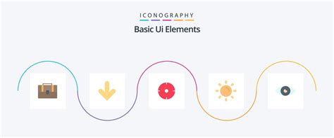 Basic Ui Elements Flat 5 Icon Pack Including Basic Icon Shine Archer Sun Brightness 17576102