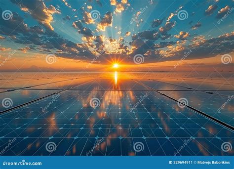 Innovative Solar Power Plant With Blue Panels Generating Regenerative