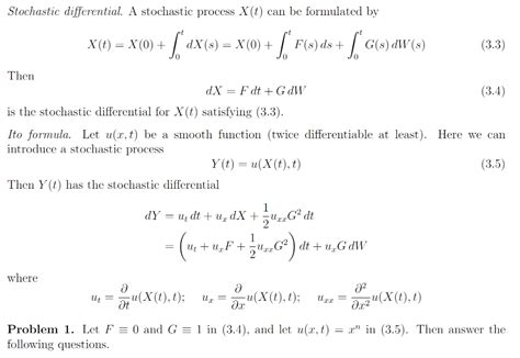 Stochastic Differential A Stochastic Process X T