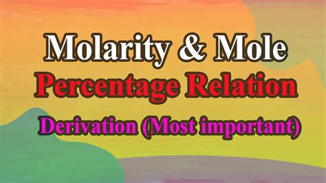 Molarity S Mole Percentage X Relation Derivation Most Important Aqual Edu Mh Belal