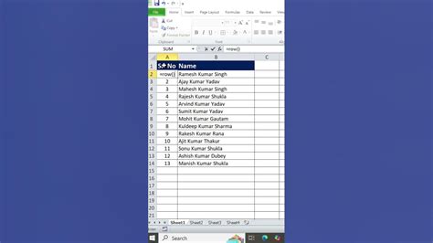 serial number auto update exceltips shortvideos shortvideo shorts