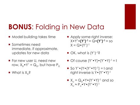 Simple Matrix Factorization For Recommendation In Mahout Ppt