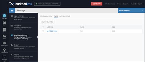 Logging Backendless Rest Api Documentation