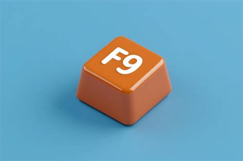 Vibrant Orange F9 Keyboard Key On Minimalist Blue Background Premium