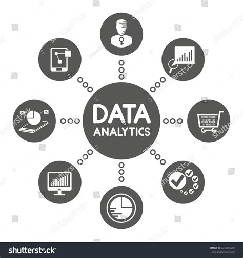 Data Analytics Icons Information Technology Network Stock Vector Royalty Free 426806458