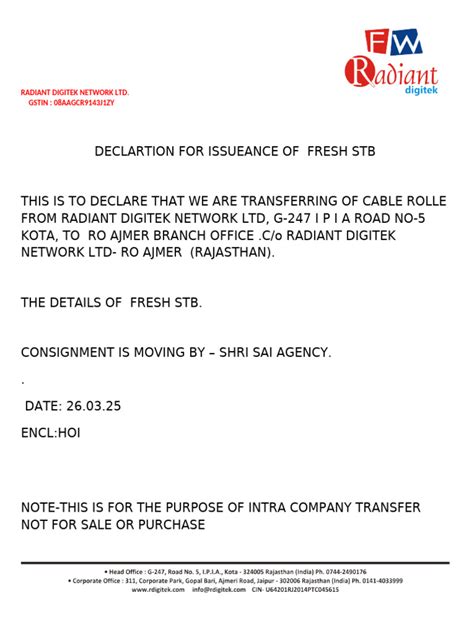 Decleration Letter Pdf