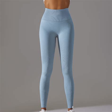 Leggings For Women Seamless Knit Lycra Solid Color High Waisted Tummy