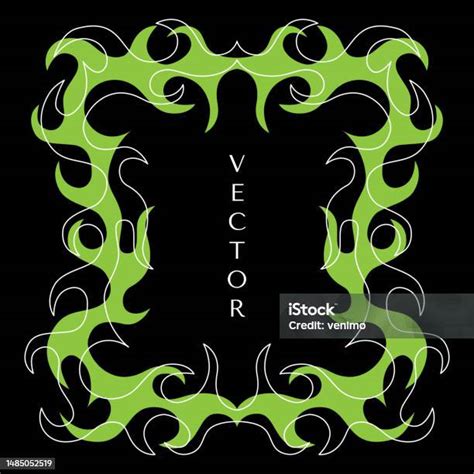 벡터 디자인 세트 화염과 불 산성 네오 부족 모양 Y2k 요소 및 고딕 양식의 추상 일러스트레이션 고딕 및 산성 문신 및 인쇄 템플릿 밀레니엄에 대한 스톡 벡터 아트 및