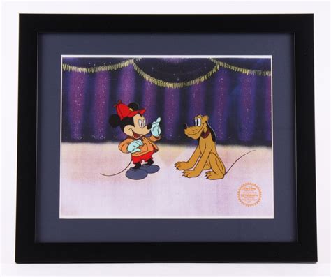 Mickey Mouse Pluto The Pointer LE X Custom Framed Animation Serigraph Cel Pristine