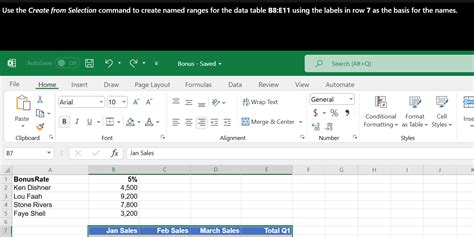 Use the Create from Selection command to | StudyX