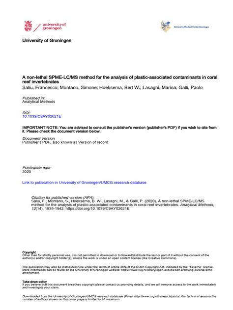 A Non Lethal Spme Lcms Method For The Analysis Of Pdf High