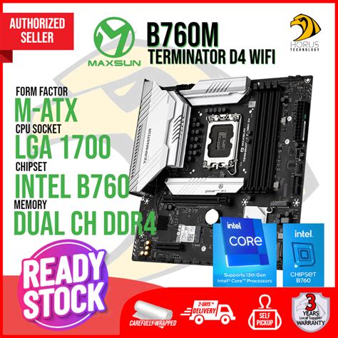 Maxsun Ms Terminator B760m D4 Wifi Lga1700 M Atx Shopee Malaysia