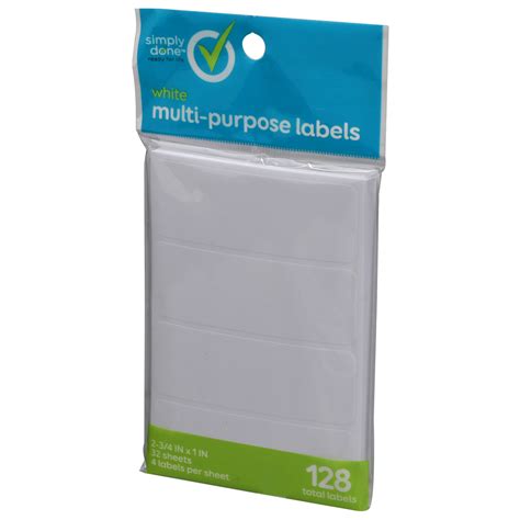 Simply Done Multi Purpose Labels White Front Right Elevated