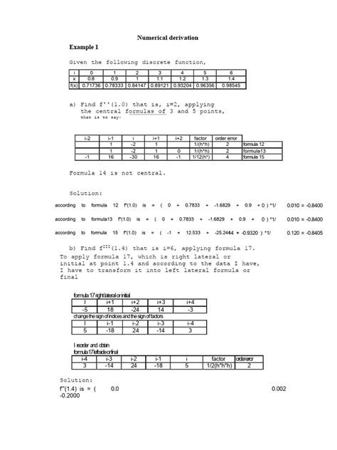Numerical Derivation And Integration Techniques Pdf Numerical