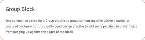 Block Editor Group Block Weblines