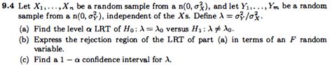 Solved Let X Xn be a random sample from a n σX Chegg com