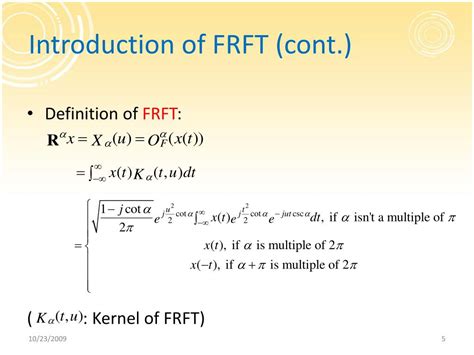 Ppt Introduction Of Fractional Fourier Transform Frft Powerpoint