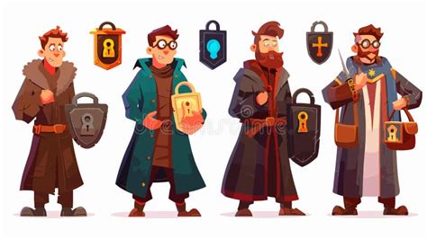 Secure Cartoon Stock Illustrations 28294 Secure Cartoon Stock