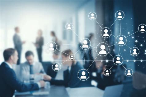 Stylized People Icons Representing Collaboration In Modern Office Stock Illustration