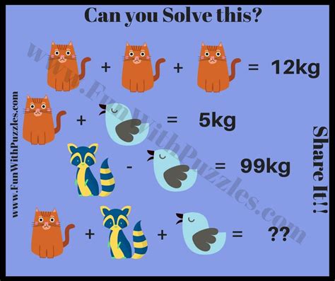 Mathematical Picture Puzzles For Students With Answers