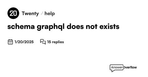 Schema Graphql Does Not Exists Twenty