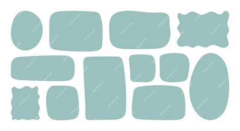 Premium Vector Doodle Blue Textbox Set Empty Text Box Circles
