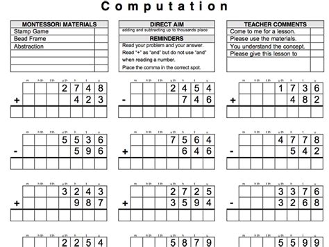 9 12 Math Computation Mixed Problems Montessori Made Manageable